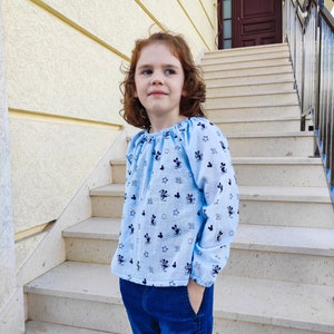 Girl Peasant Top Pattern, Long and Short Sleeves Sewing Pattern - 1 to ...