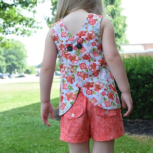 Girls Open Back Top Pattern - Downloadable PDF Pattern Sizes 2 to 10 ...