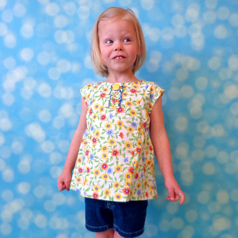 Girls Top Pattern Downloadable PDF A Line Top Sewing Pattern | Etsy