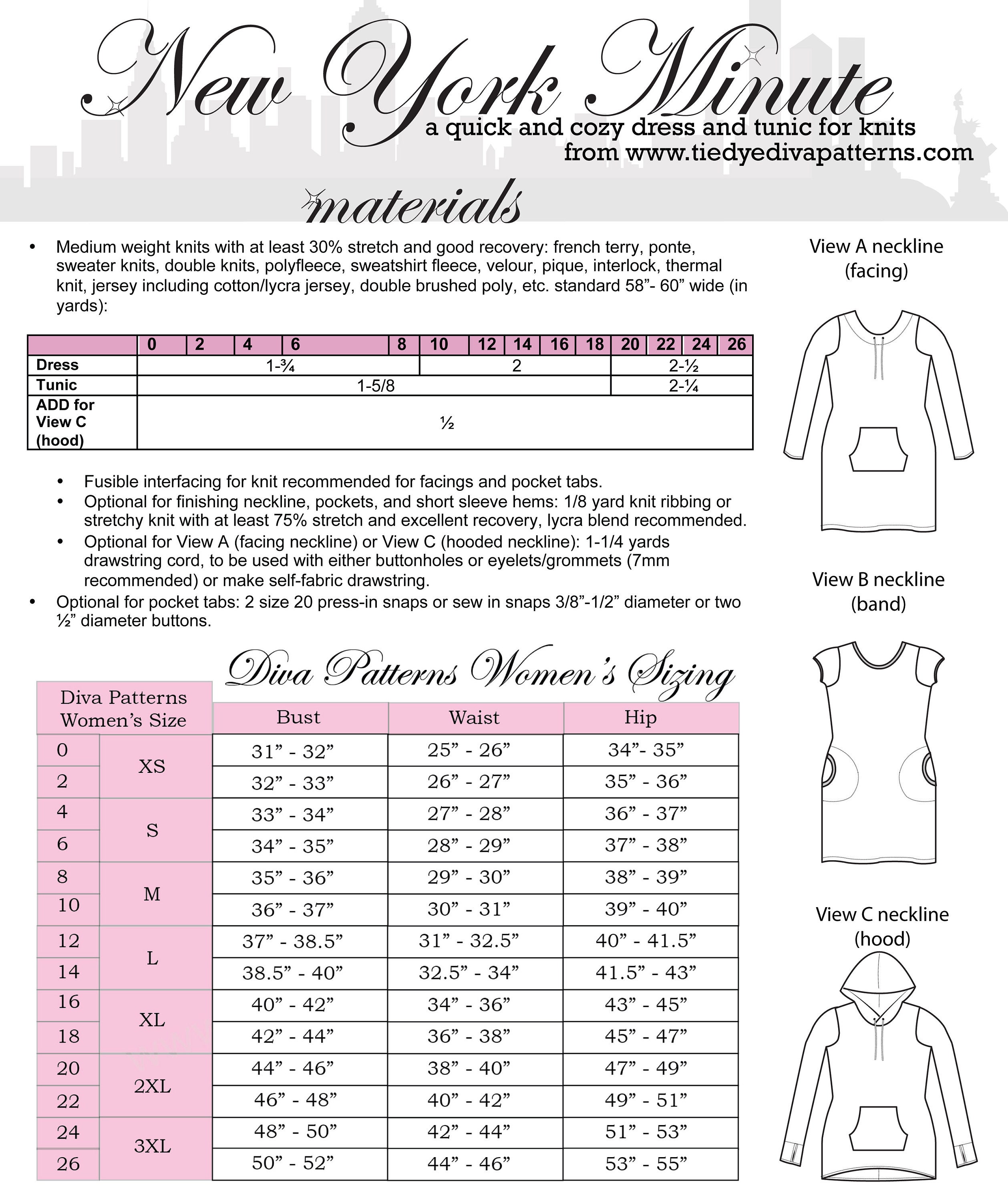 Womens Easy Knit Dress Pattern Quick Sew Instant Download | Etsy