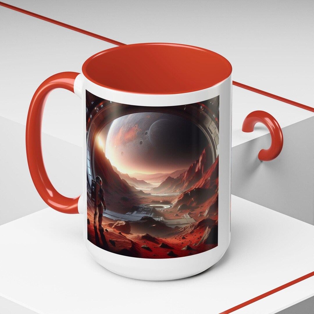 Coffee Mug, Space Exploration Gift, Astronaut Lover Kitchen Decor, Mars ...