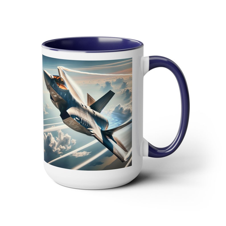F35 Fighter Jet Two-tone Coffee Mugs, 15oz - Etsy