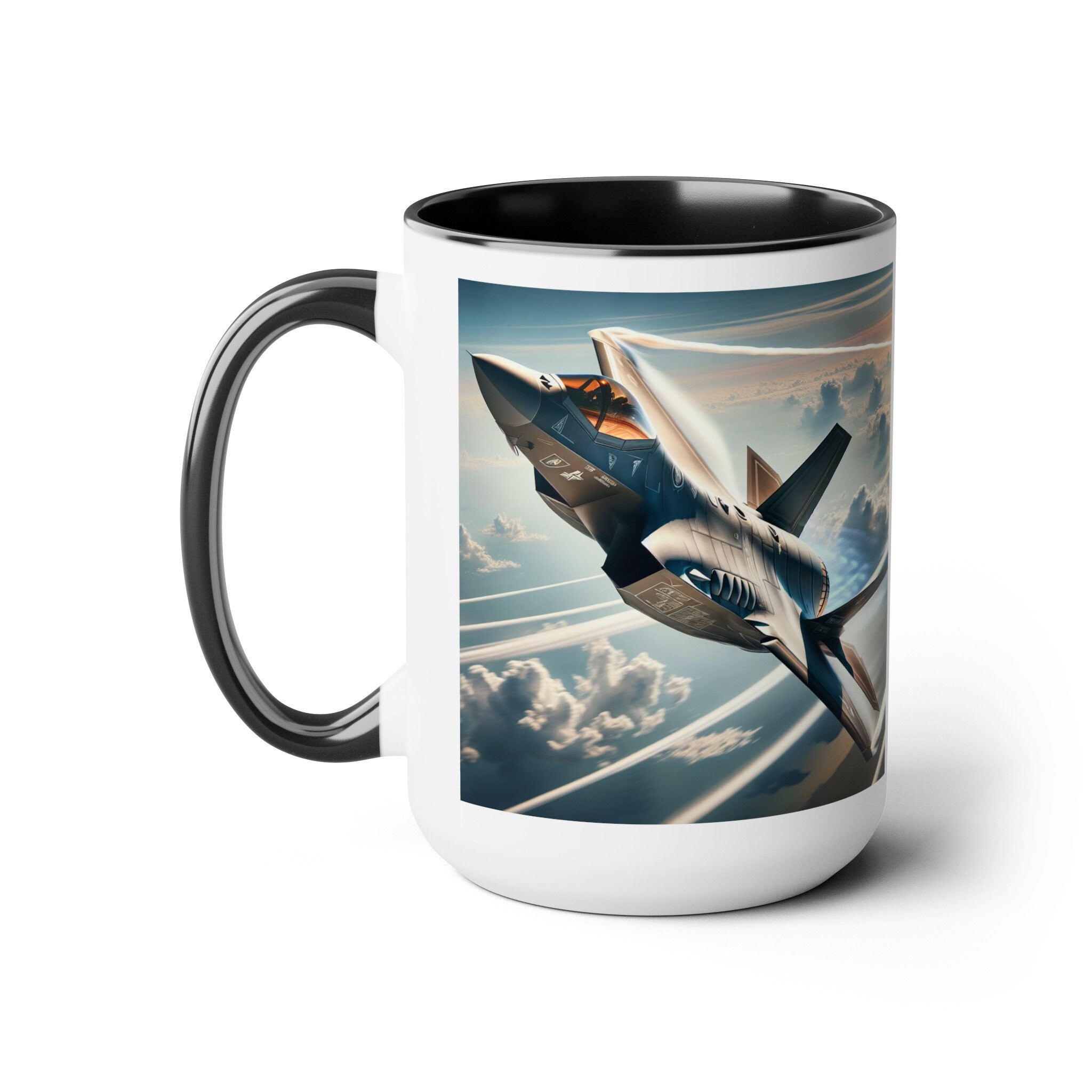F35 Fighter Jet Two-tone Coffee Mugs, 15oz - Etsy