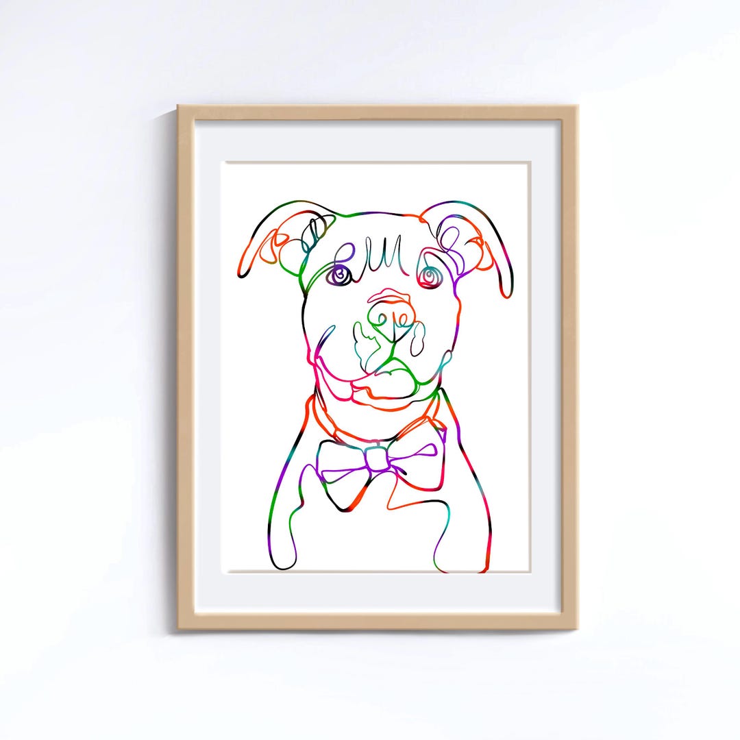 Custom One Line Dog Portrait,continuous Line Drawing,dog Tattoo,custom ...