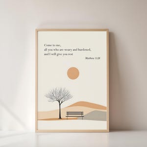 Matthew 11 28 Christian Wall Art, Christian Gifts, Modern Christian Art ...