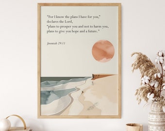 Jeremiah 29 11 Nursery Wall Art, Modern Christian Art, Christian Gifts ...