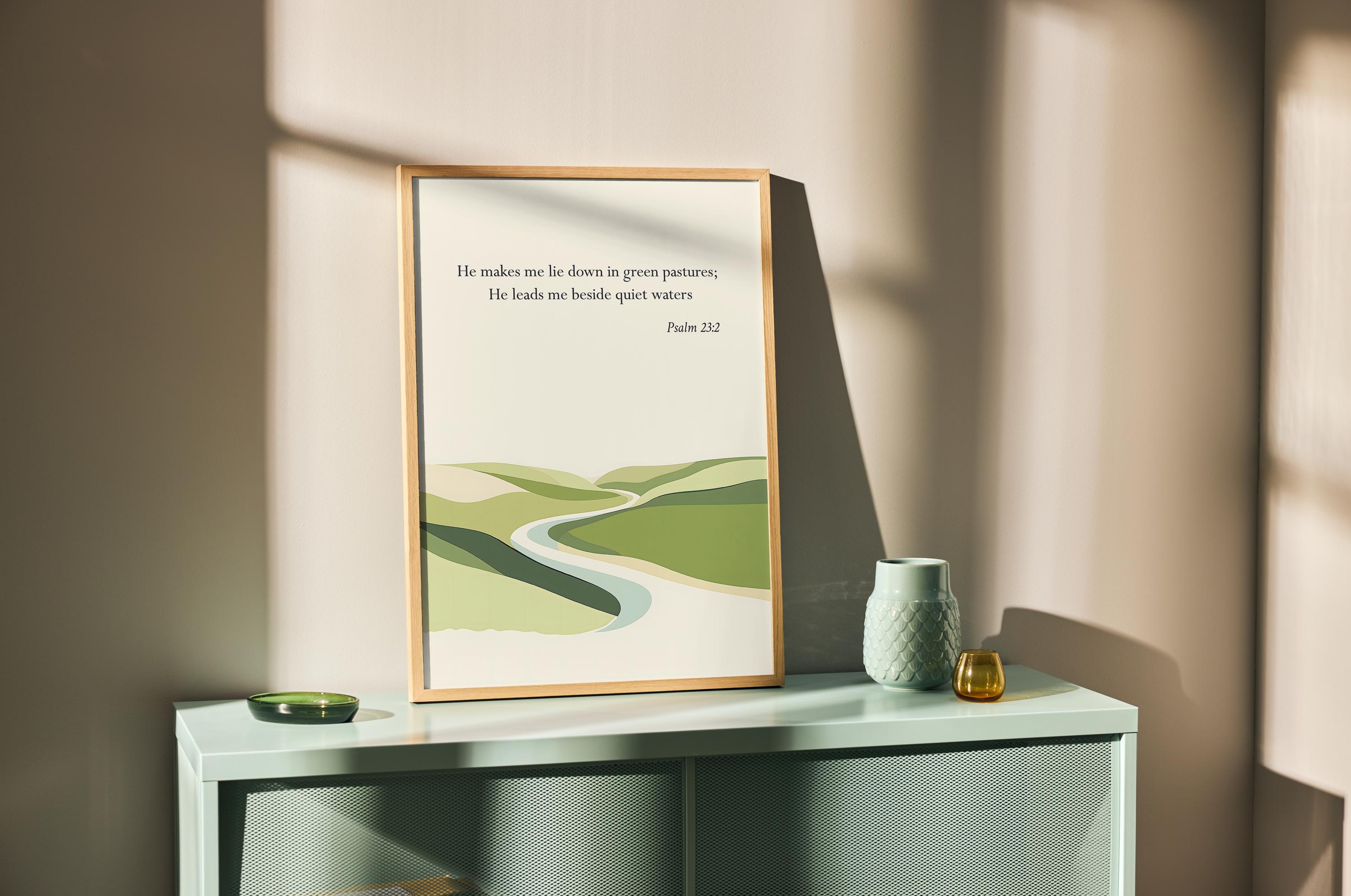 Psalm 23 Poster, Christian Wall Art, Christian Gifts, Christian Art ...