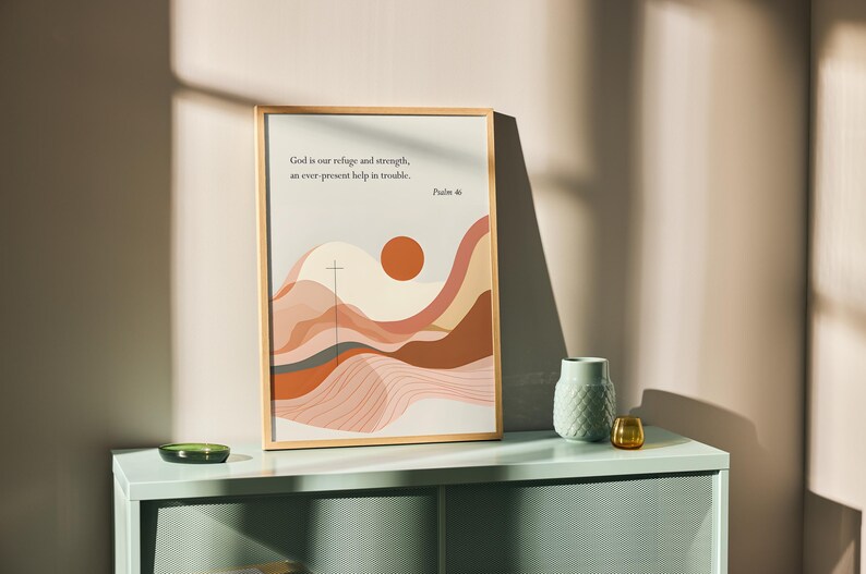 Psalm 46 Modern Christian Art, Christian Artwork, Bible Verse Print ...