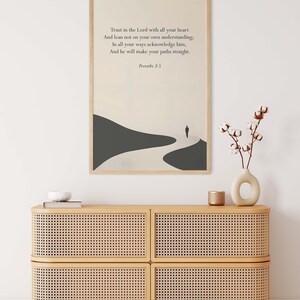 Proverbs 3 5 Modern Christian Art, Christian Wall Art, Baptism Gift ...