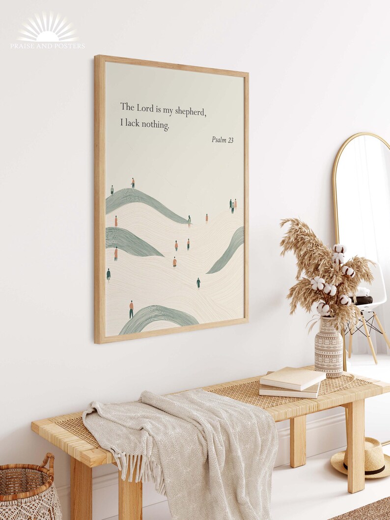 Psalm 23 Wall Art, Christian Wall Art, Christian Nursery Wall Art ...