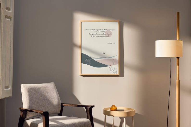 Jeremiah 29 11 Nursery Wall Art, Modern Christian Art, Christian Gifts ...