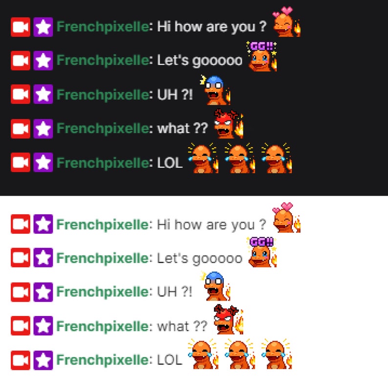 5 Charmander Twitch Emotes - Emotes - Pixelart Pokemon Emote - Emojis ...