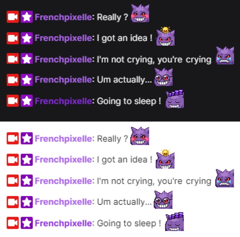 5 Gengar Twitch Emotes - Discord - Pixelart Pokemon Emote - Emojis Cute ...