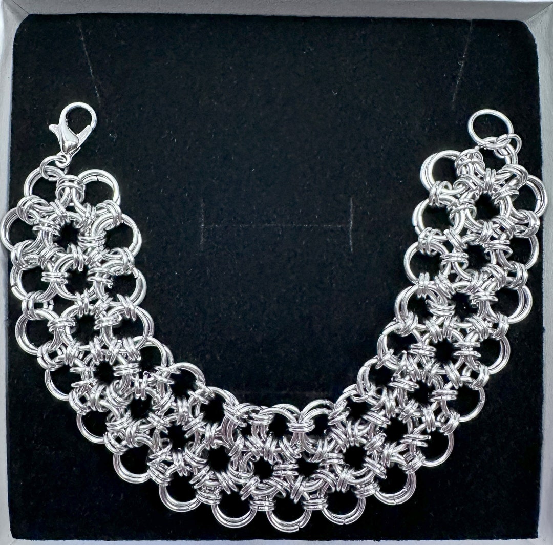 Japenese Lace 12 in 1 Stainless Steel Chainmaille Bracelet - Etsy