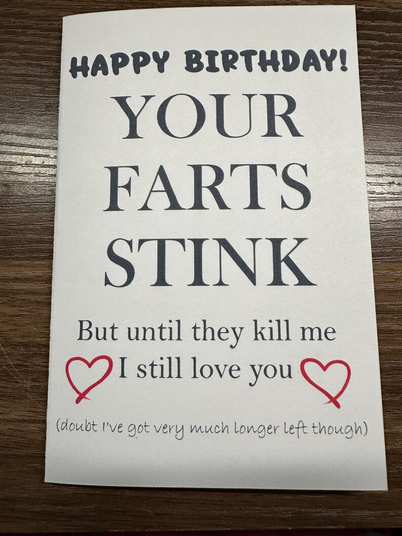 Happy Birthday! Your Farts Stink... Greeting Card - Etsy