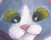 Items similar to Stop Freaking Me Out - Cat - ACEO Original Watercolor ...