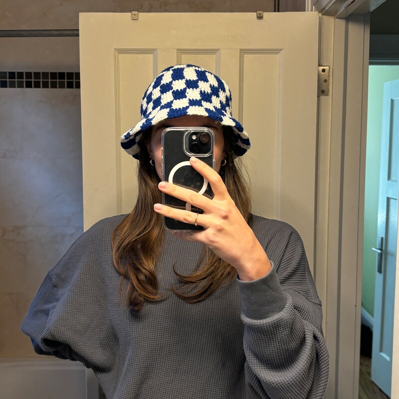 Checkered Hat - Etsy