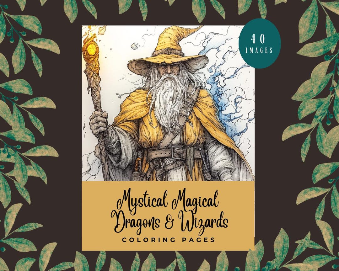 Magical Fantasy World Dragons and Wizards B: A Medieval Fantasy Coloring Collection 40 ...