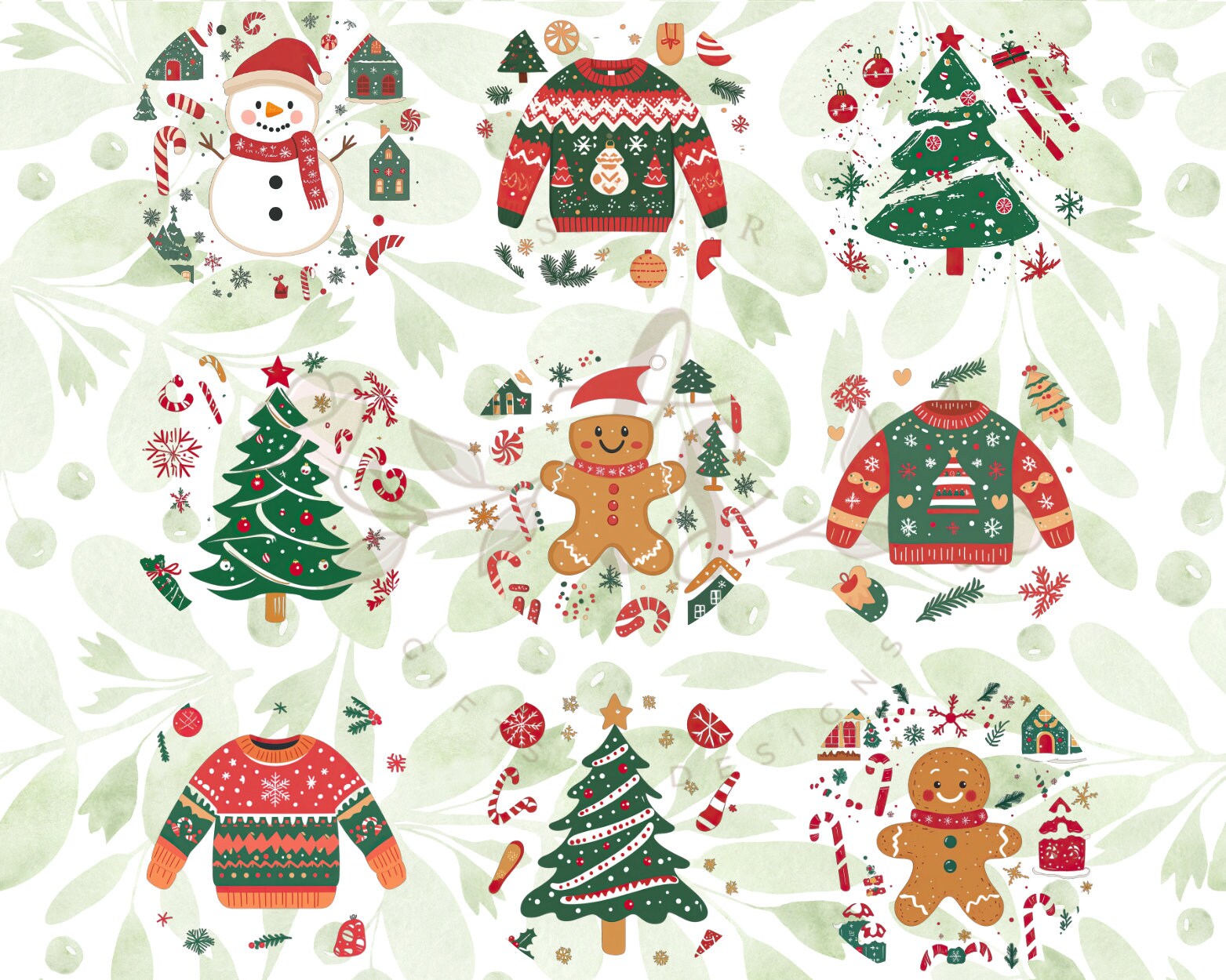 Merry Christmas Clipart Collection | Perfect for Holiday Crafts Designs ...