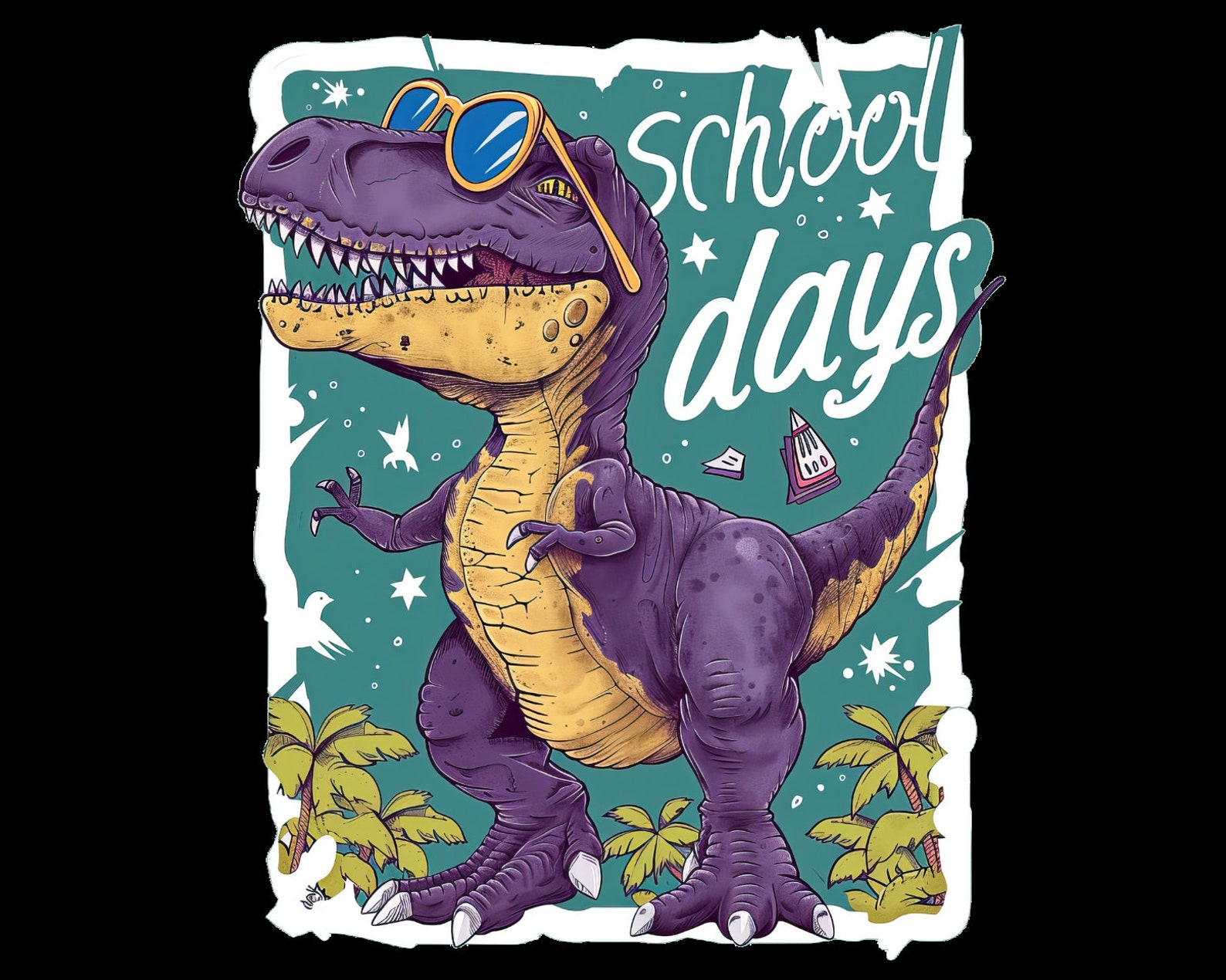 Dinosaur School Days PNG Image Clip Art 300 Dpi - Etsy