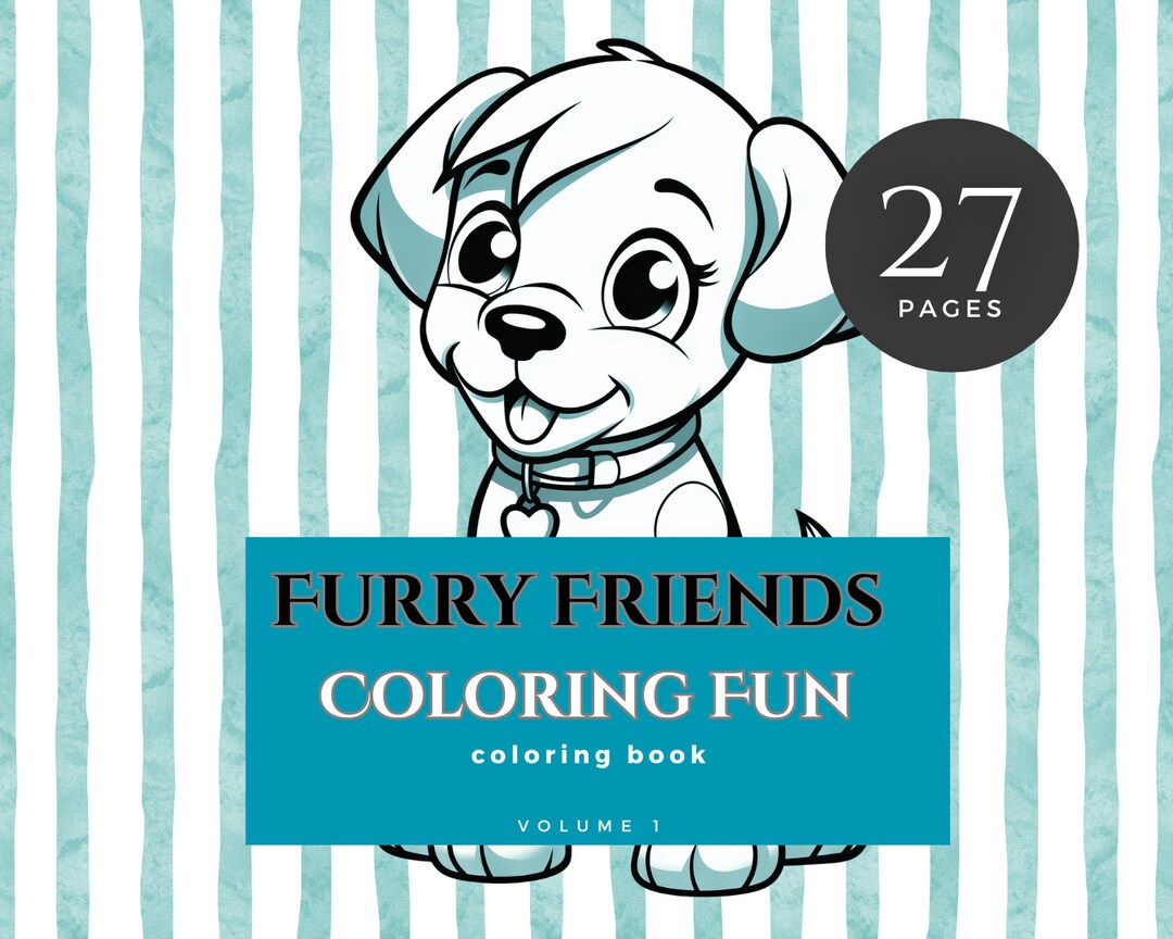 Furry Friends Coloring Fun 27 Coloring Pages High Quality 300dpi - Etsy