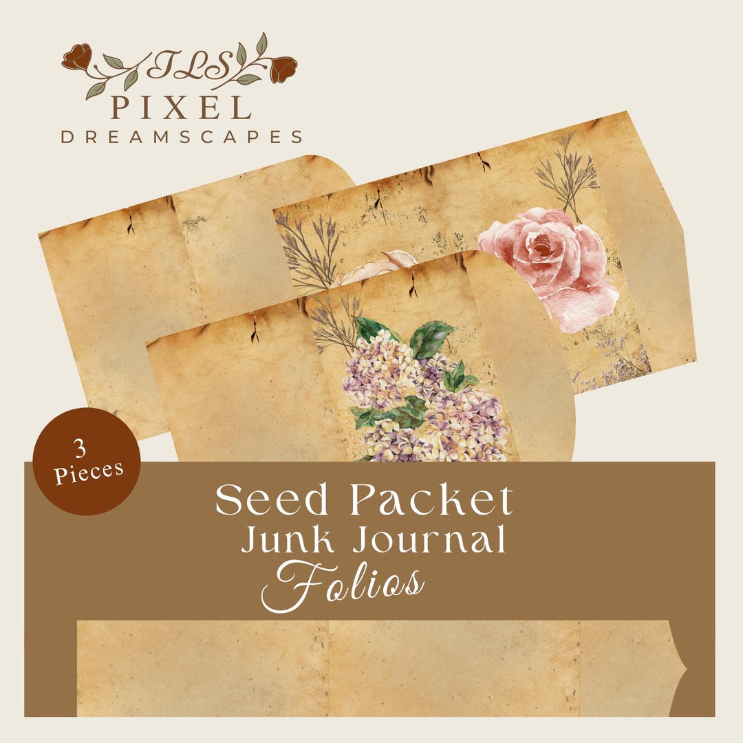 Vintage-inspired Seed Packet Junk Journal Folios 3 Page – Printable ...