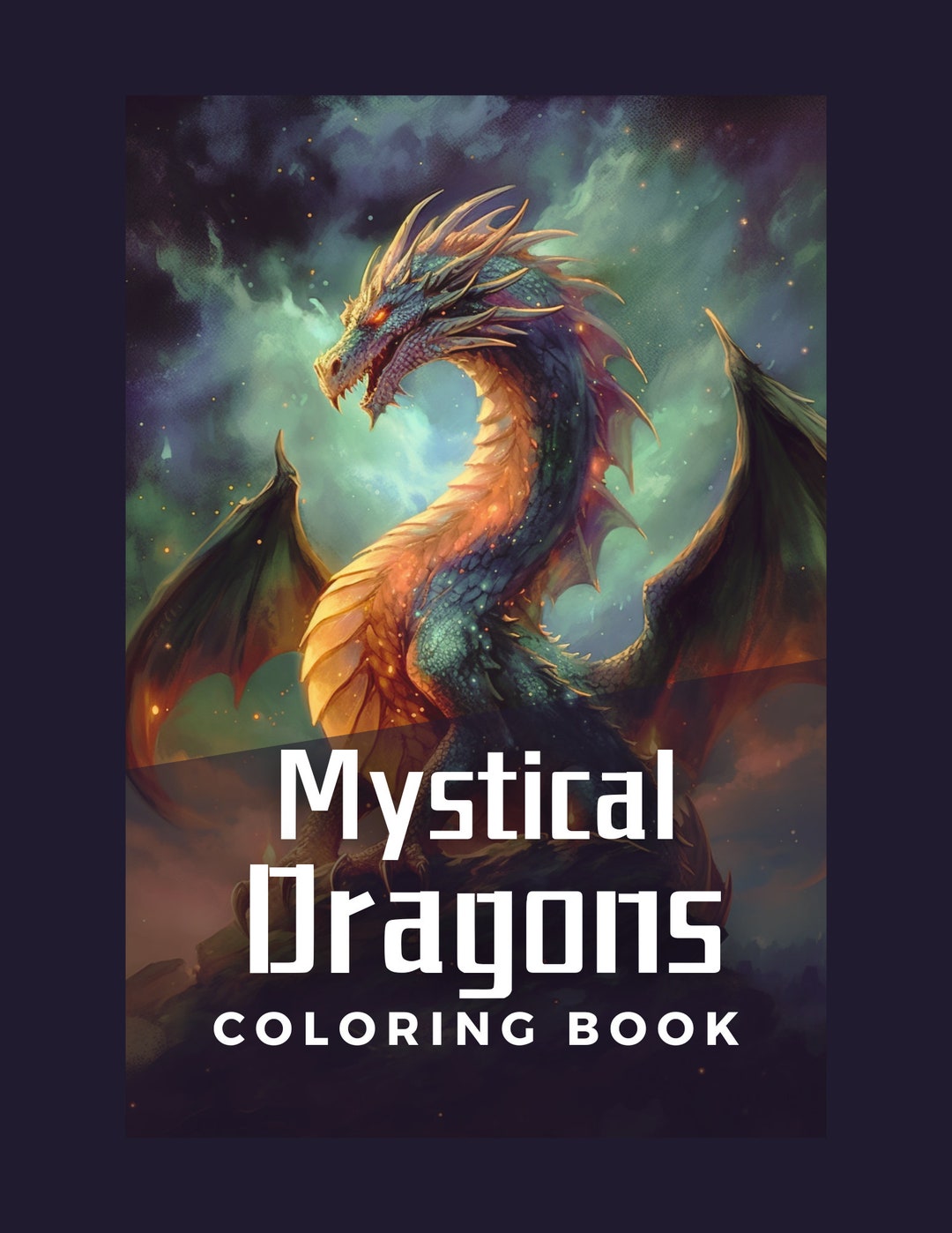Mystical Dragons Coloring Pages for Relaxation & Stress Relief ...