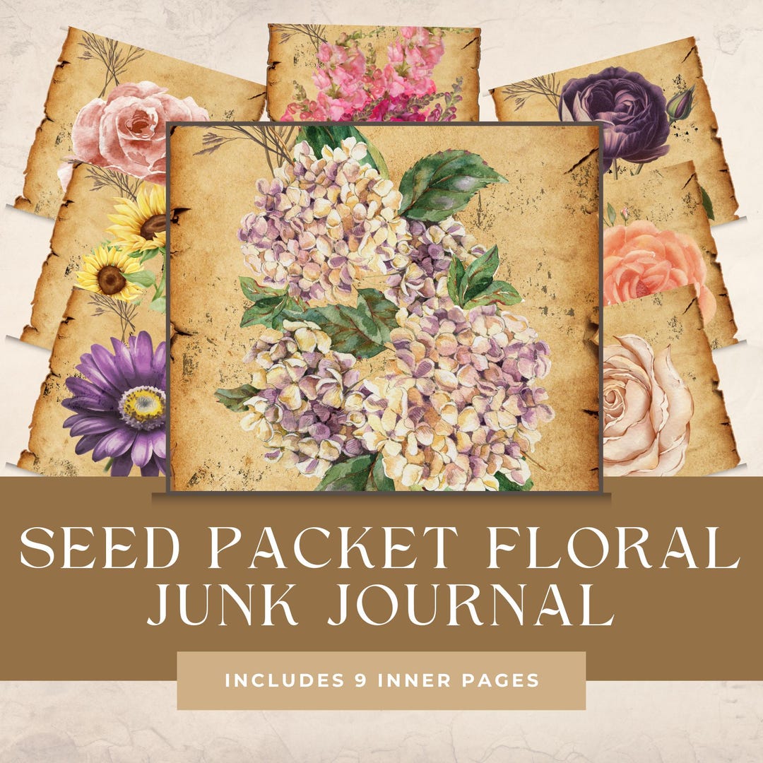Vintage-inspired Seed Packet Junk Journal Pages – Printable Ephemera ...