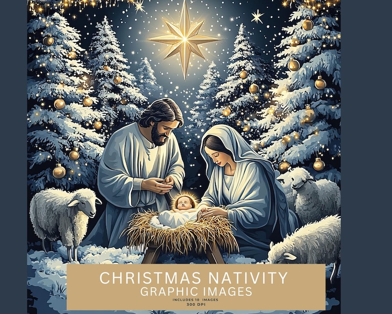 Serene Nativity: A Gentle Christmas, Christian Christmas Digital ...
