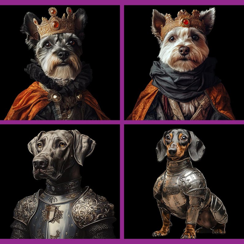 Regal Tudor Dog Hounds: Tudor Renaissance Pooches, Clipart, Collection ...
