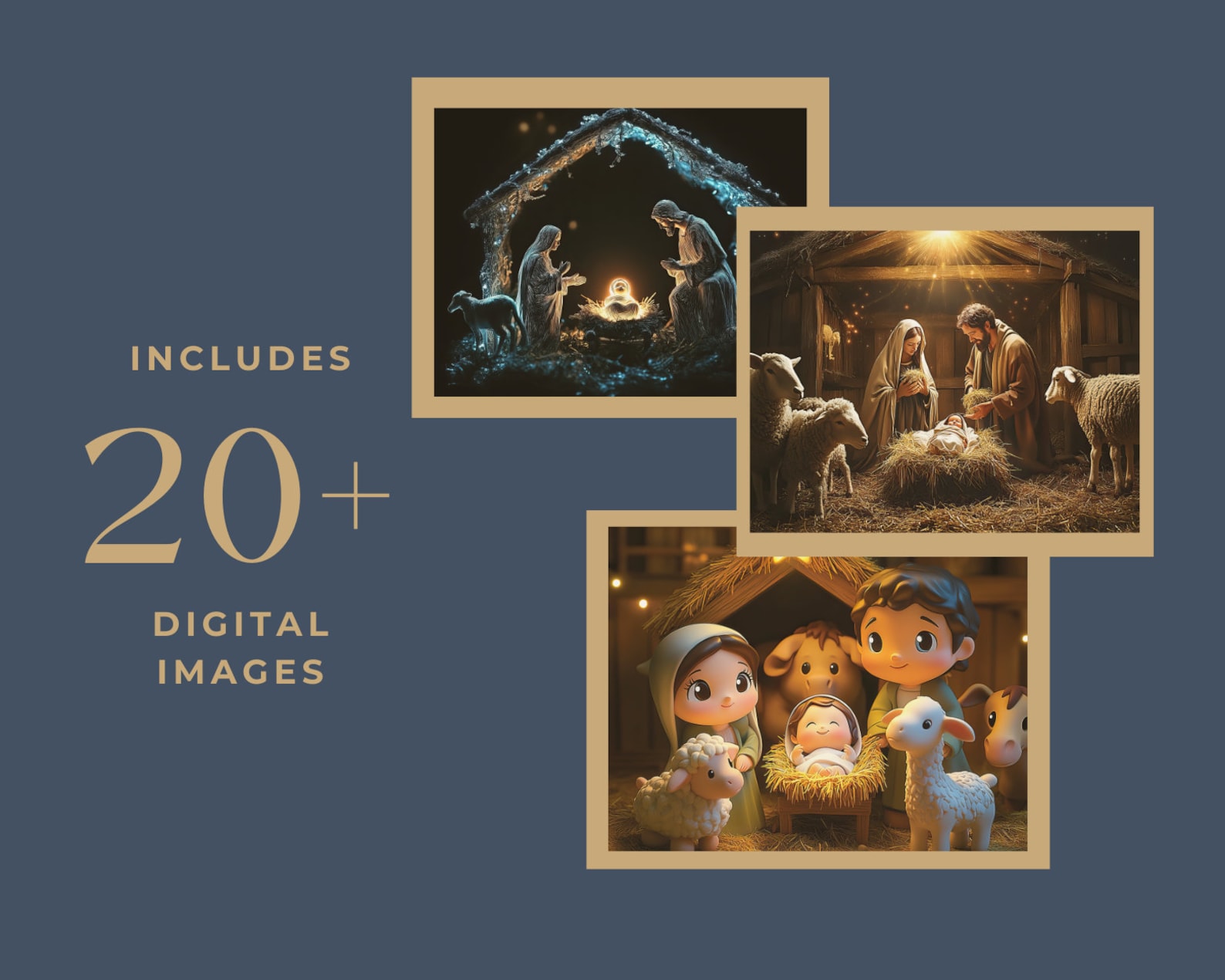 Nativity Manger Scene Clipart Set | Christian Christmas Digital ...