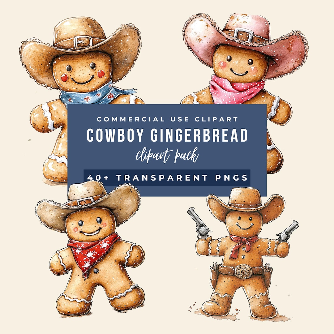 Cowboy Gingerbread Men Images, Clipart Graphics for All of Your ...