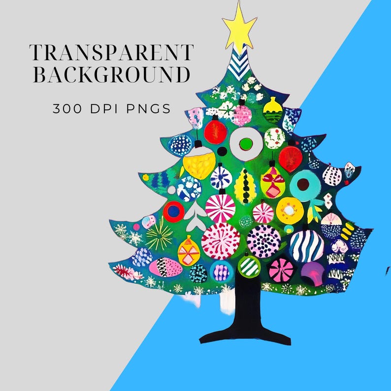 Groovy Psychedelic Retro Christmas Tree Images, Clipart Graphics for ...
