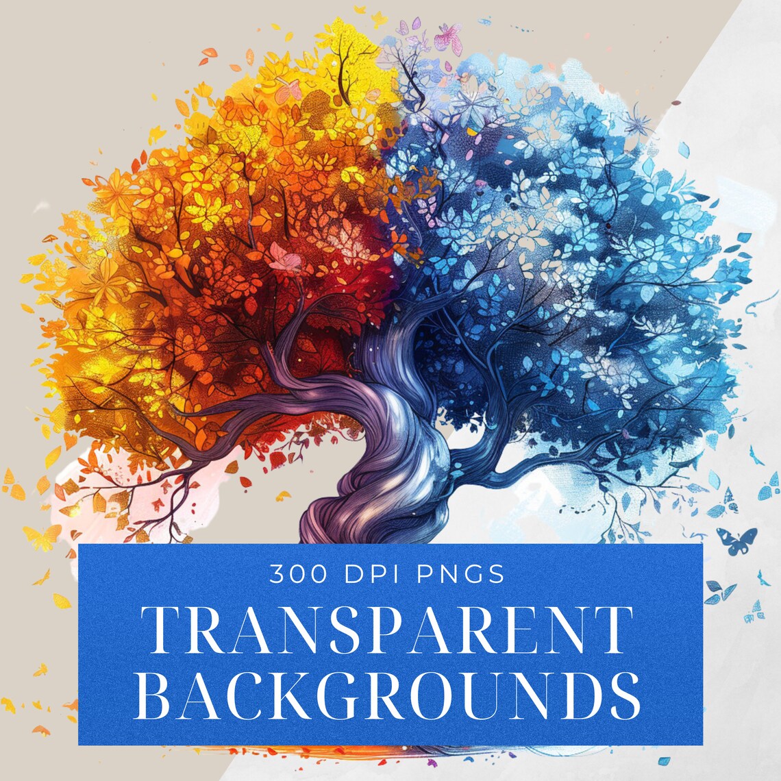 Whimsical Watercolor Trees Clip Art Collection for Nature-inspired ...