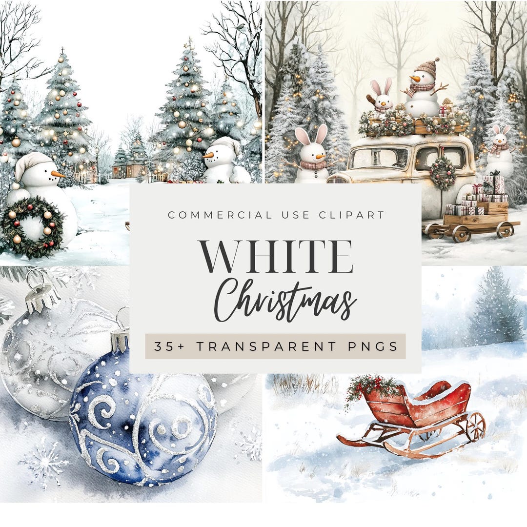 White Christmas Clipart B | Holiday Graphics, 35+ Images,png Images ...