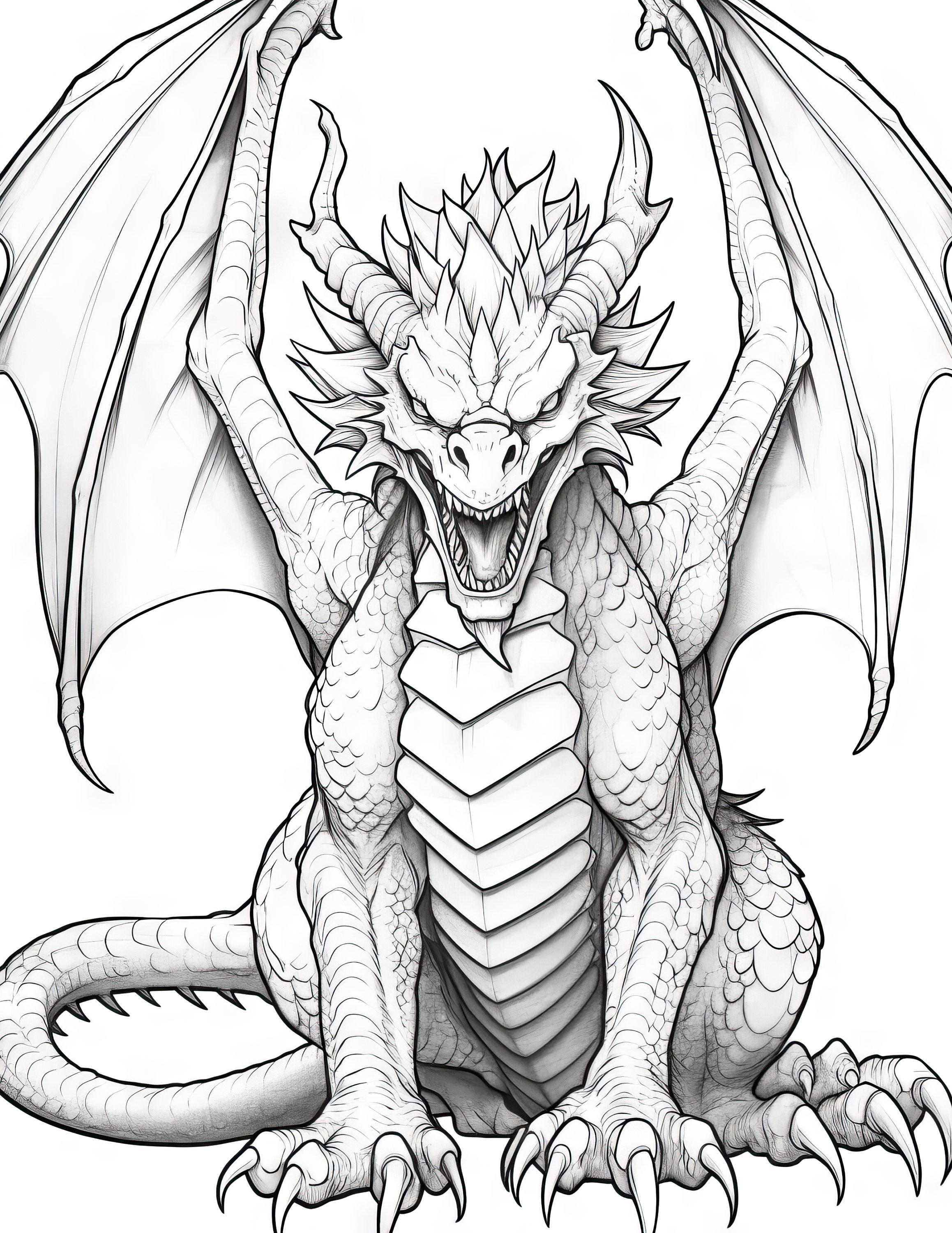 Mystical Dragons Coloring Pages for Relaxation & Stress Relief ...