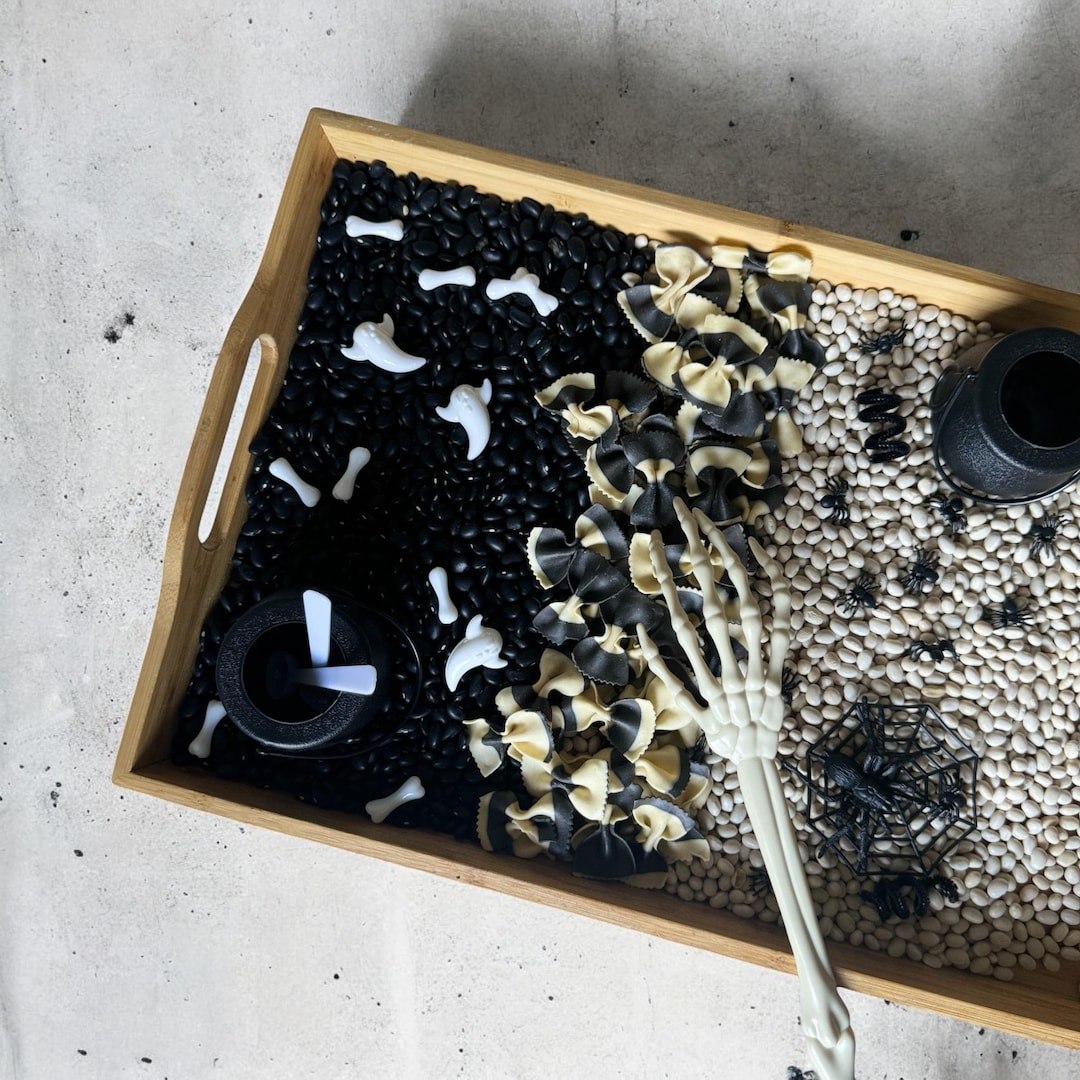 Halloween Sensory Bin: Spooky Ghosts, Bones, and Spiders - Etsy