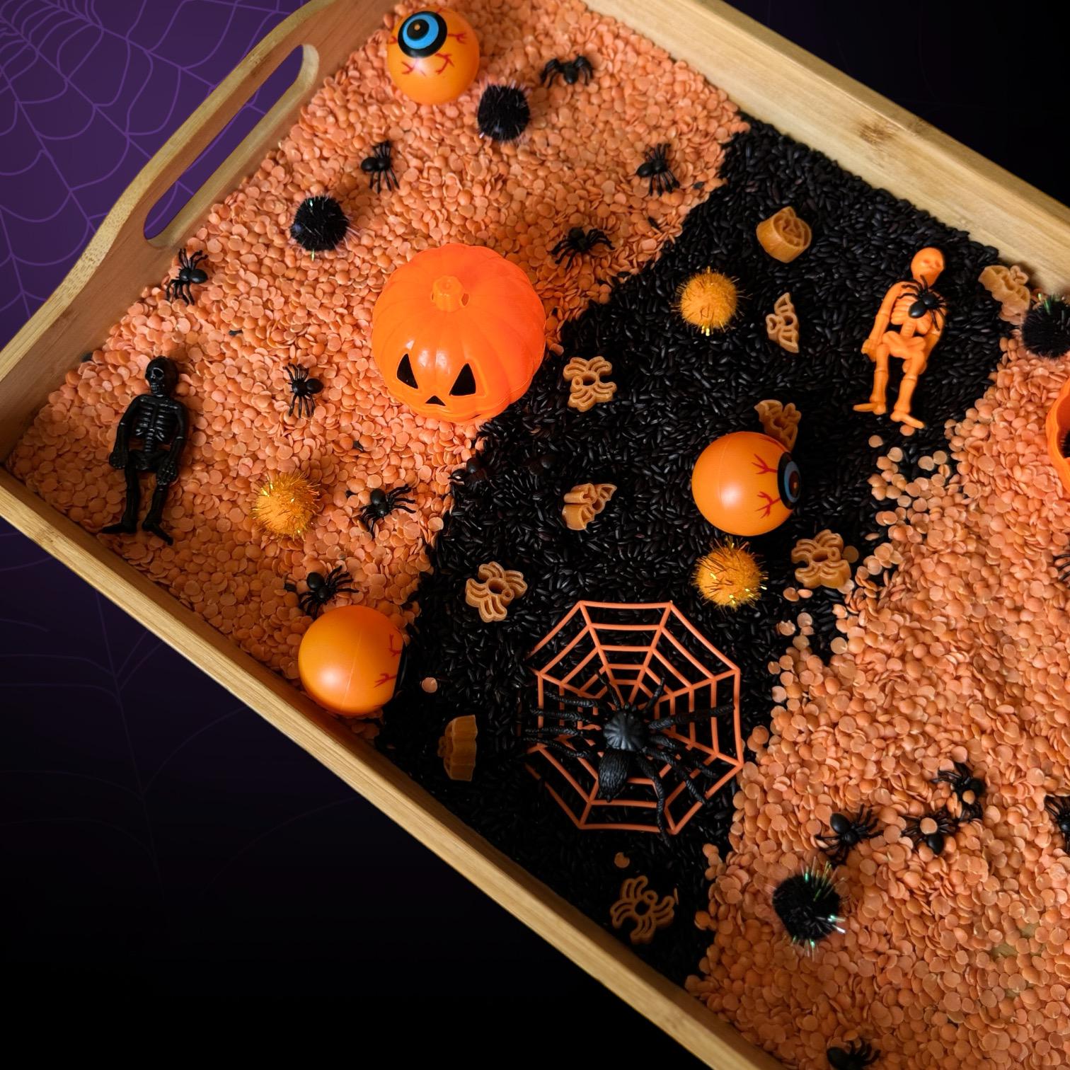 Sensory Bin Montessori Halloween, Halloween Kids Activities, No Dye ...