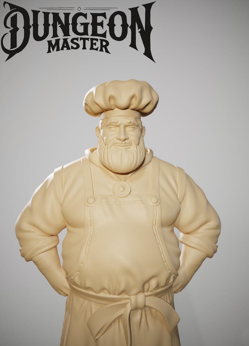 D&D Villager Chef – STL Miniature for 3D Printing - Etsy