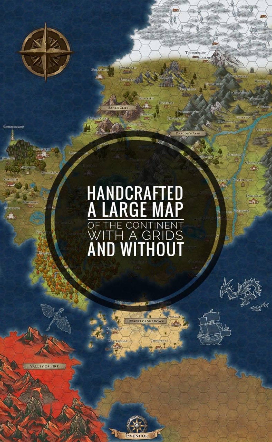 A Large Map of the Continent. Dnd, D&D, 5e, Roll20, Fantasy Grounds ...