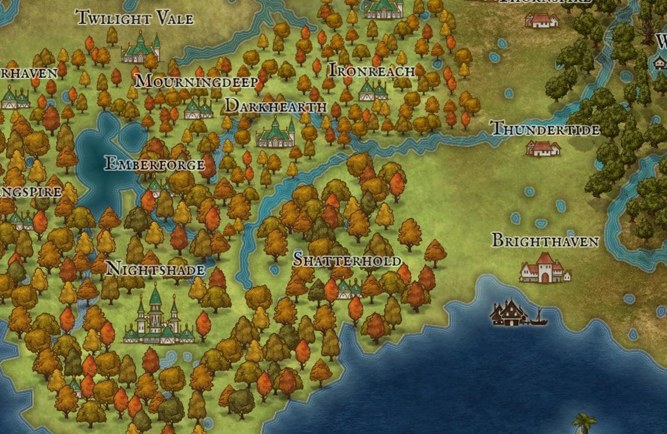 A Large Map of the Continent. Dnd, D&D, 5e, Roll20, Fantasy Grounds ...