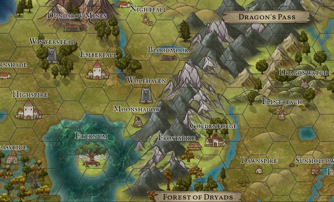 A Large Map of the Continent. Dnd, D&D, 5e, Roll20, Fantasy Grounds ...