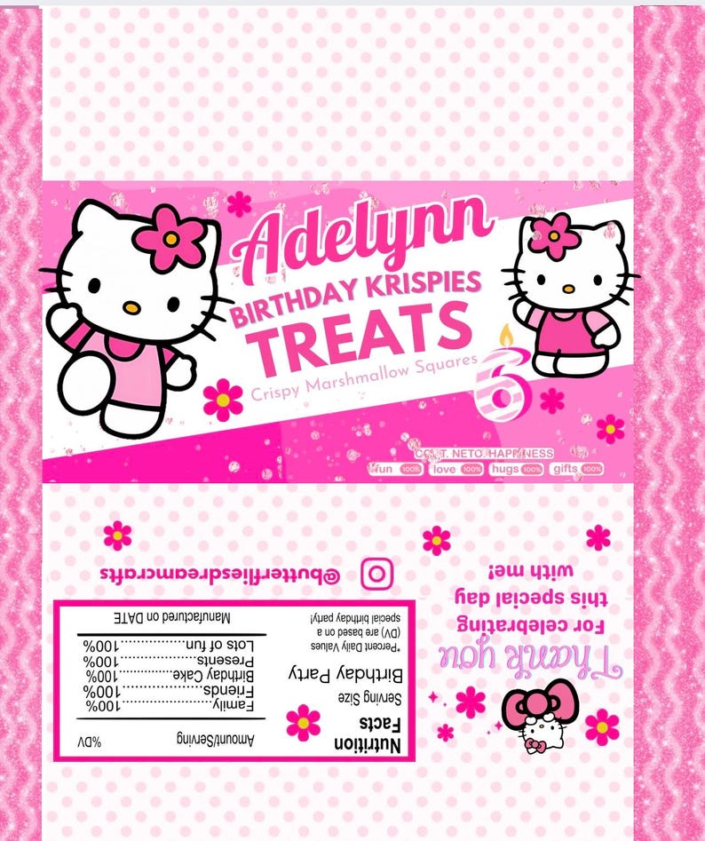 Personalized Birthday Rice Krispie Treat Favors - Etsy