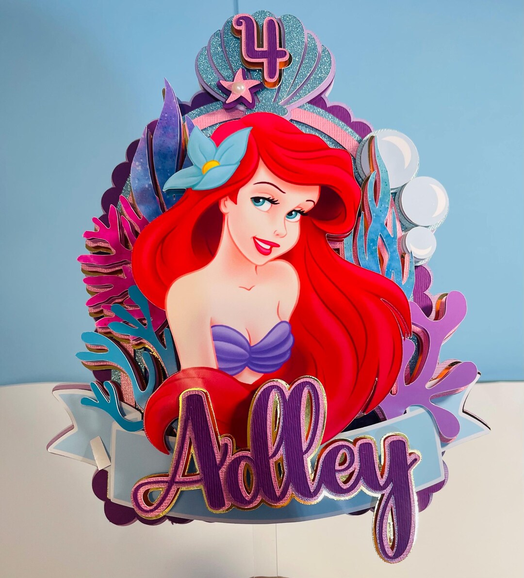 Personalized Mermaid Birthday Cake Topper – Under the Sea Party ...