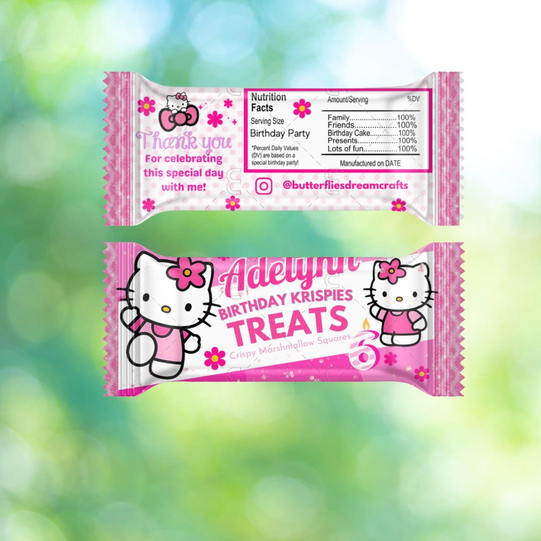 Personalized Birthday Rice Krispie Treat Favors - Etsy