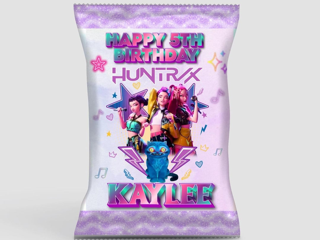 Personalized Kpop Demon Hunters Birthday Chip Bags: Party Favors for ...