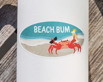 Beach Bum Vinyl Sticker | Great for Water Bottles, Laptops, Notebooks ...