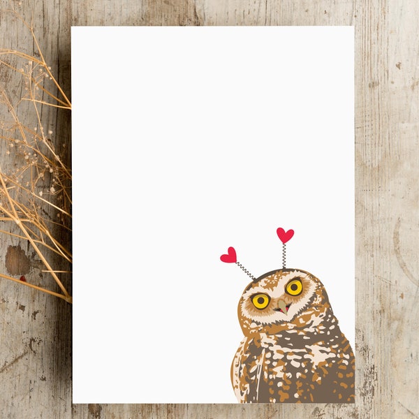 Owl Valentine Card - Etsy
