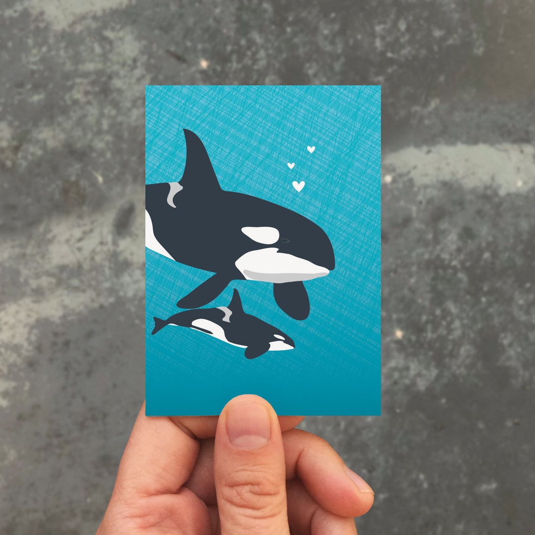 Mini Card / Gift Enclosure Card / Orca Mom - Etsy