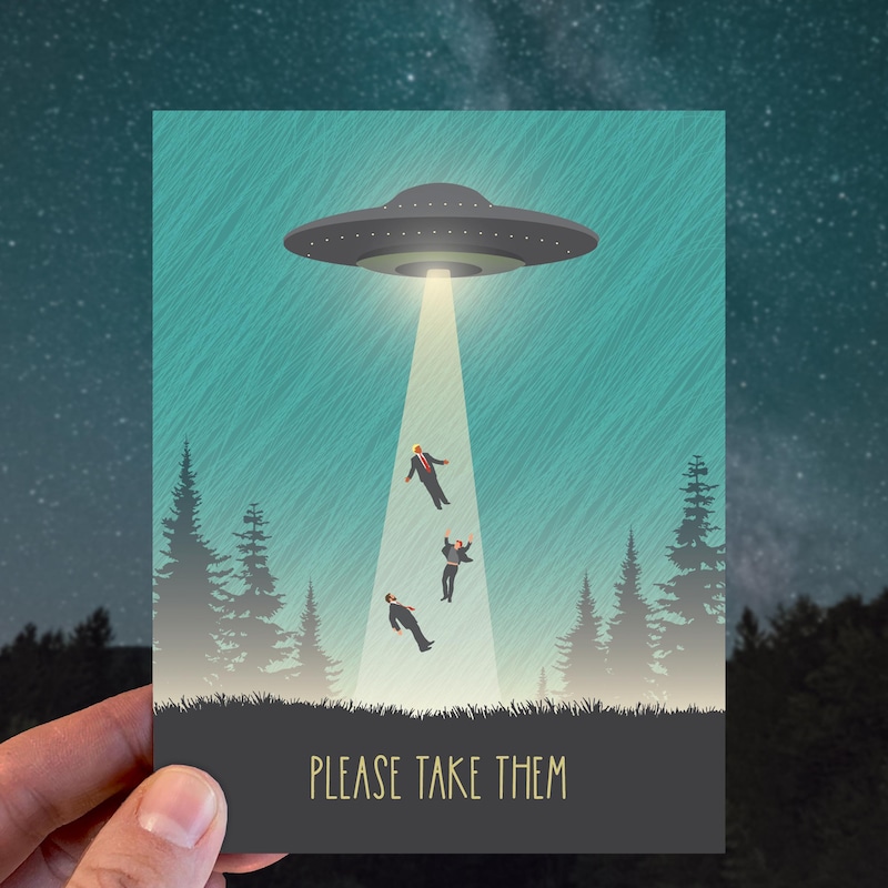 Ufo Happy Birthday Card - Etsy